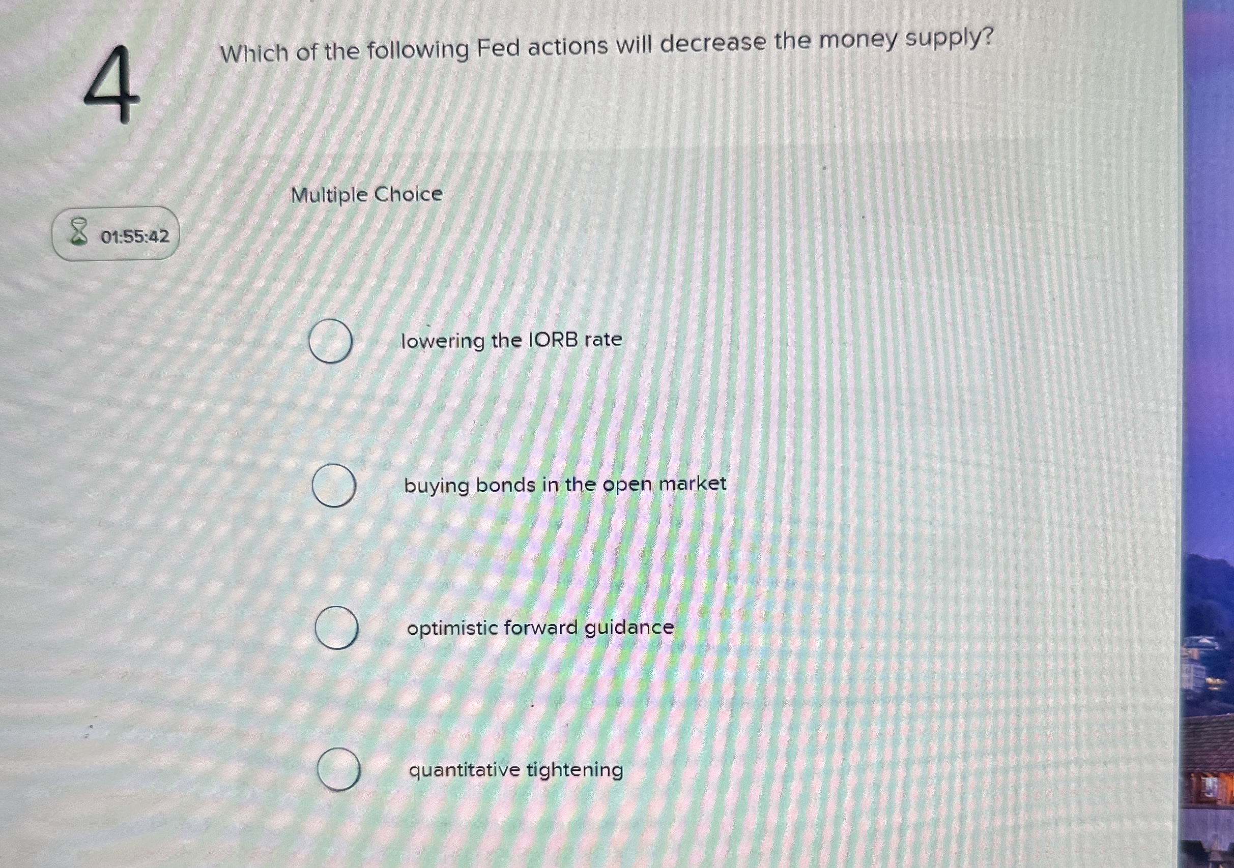 Solved 4Which of the following Fed actions will decrease the | Chegg.com