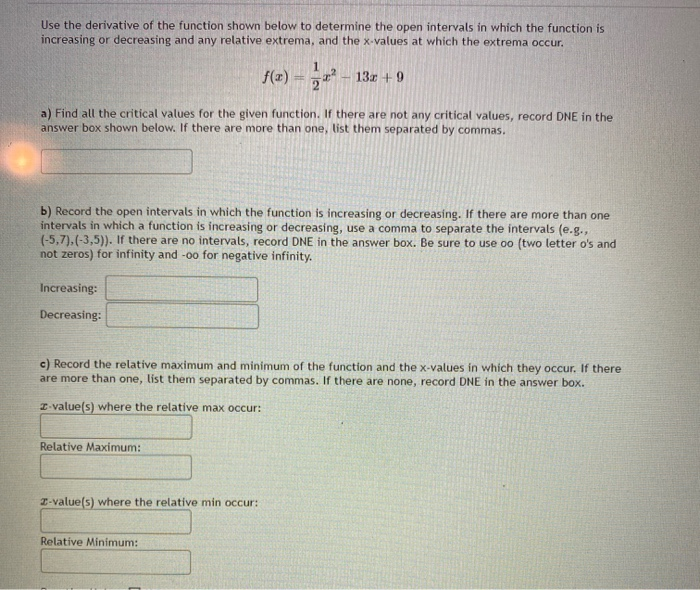Solved Use the derivative of the function shown below to | Chegg.com