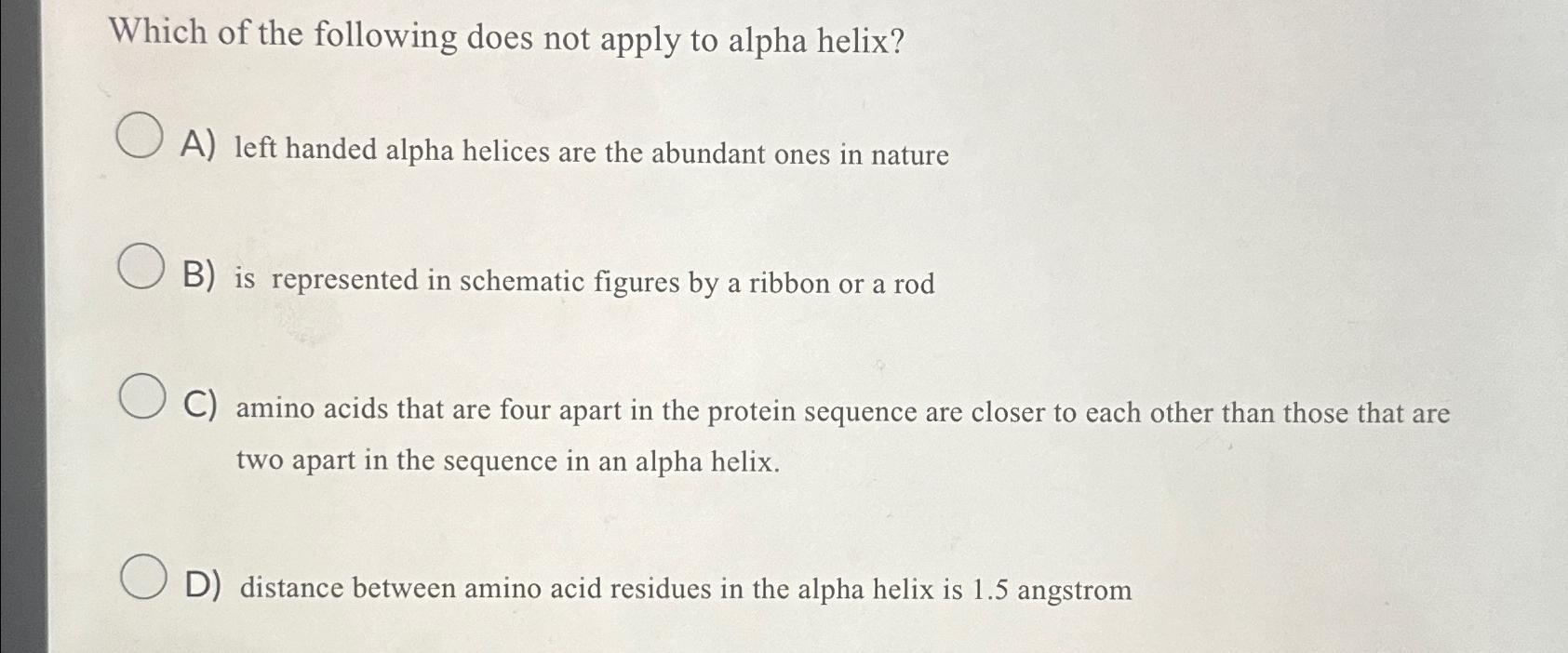 Solved Which of the following does not apply to alpha | Chegg.com