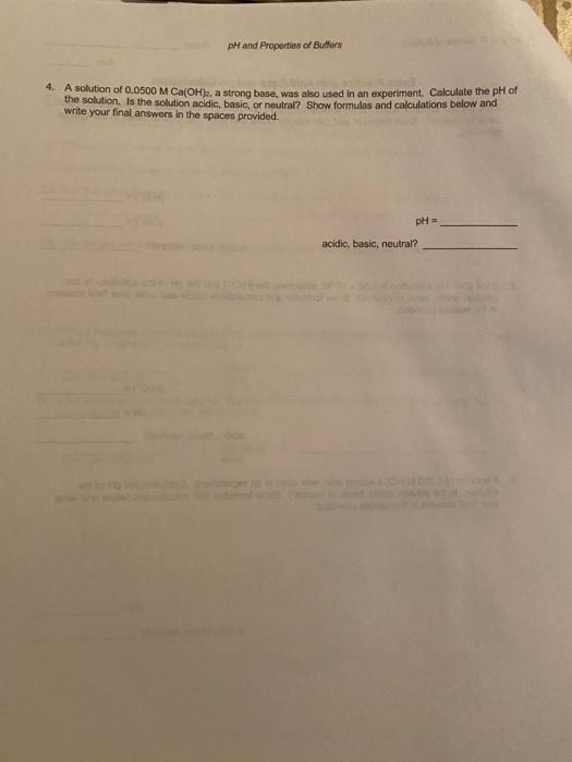 Solved pH and Properties of Buffers Name Date Extra Practice | Chegg.com