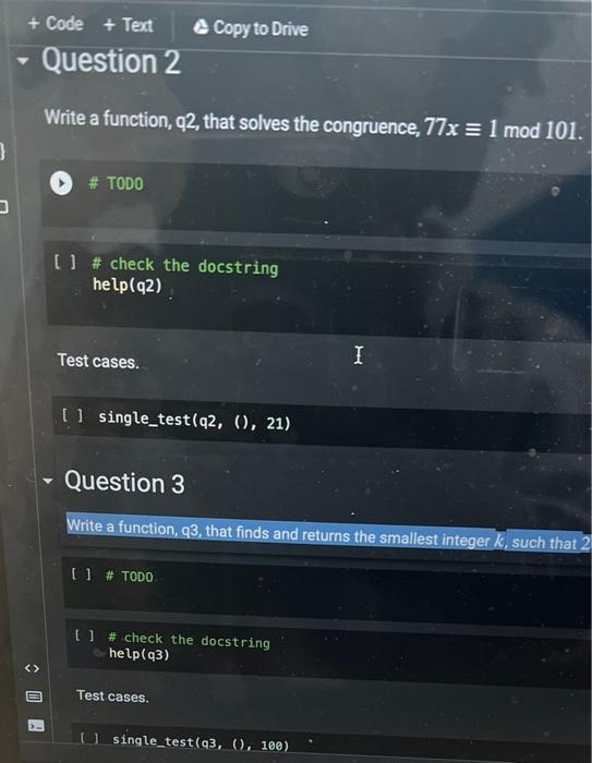 Solved + Code + Text A Copy to Drive - Question 2 Write a | Chegg.com