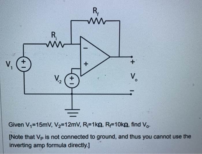 Solved ww R. VI Given V1 15mV, V2-12mV, R 1kn, R 10kn, find | Chegg.com