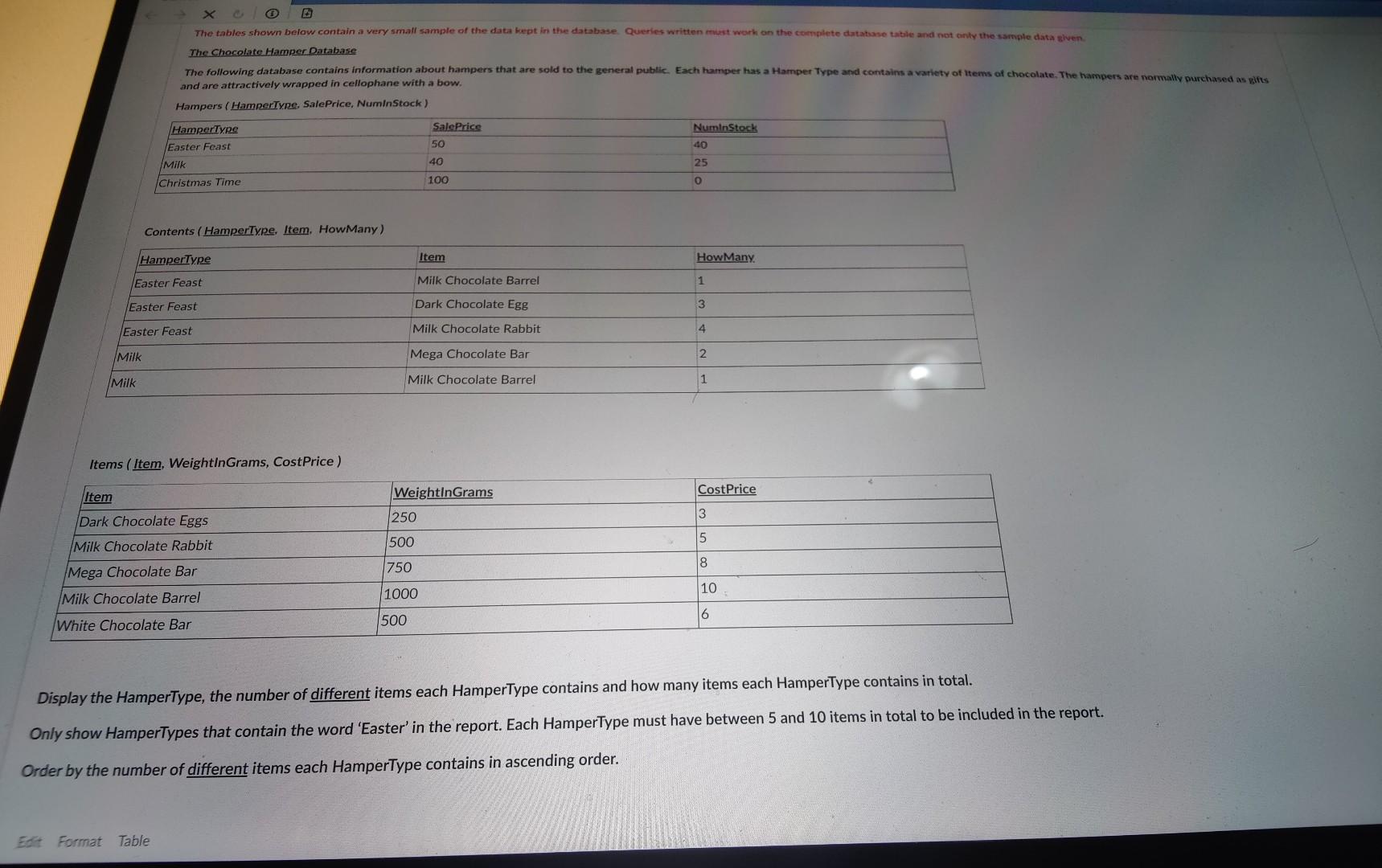 Solved The tables shown below contain a very small sample of | Chegg.com