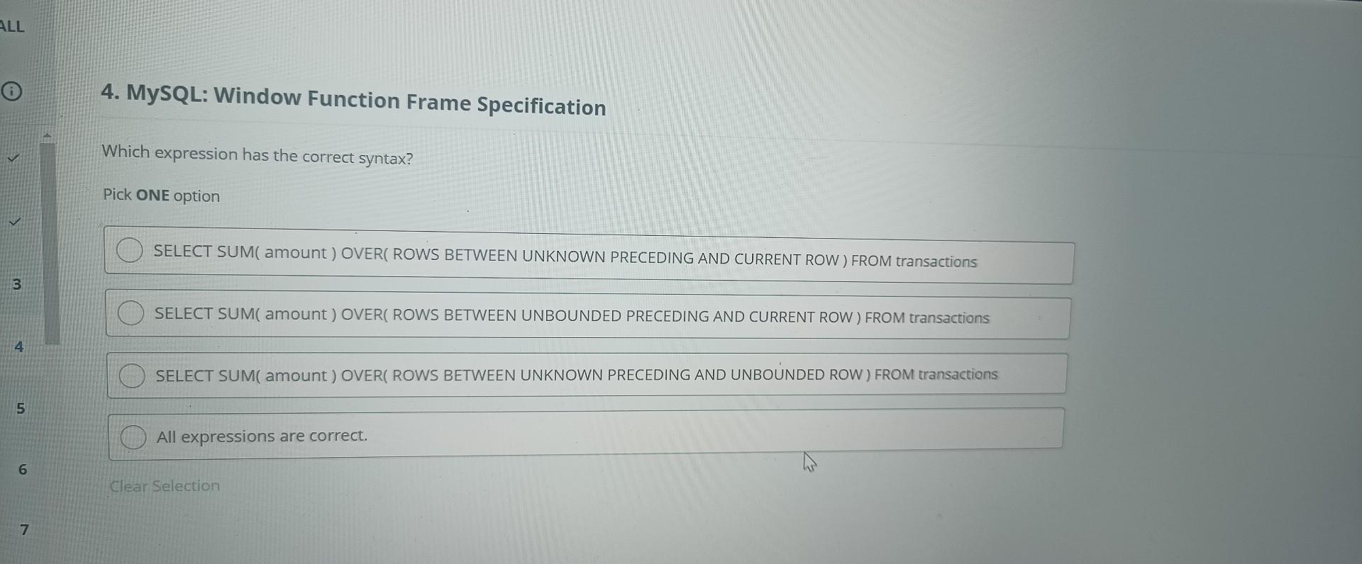 Solved Select the expressions that cause a MySQL error. Pick | Chegg.com