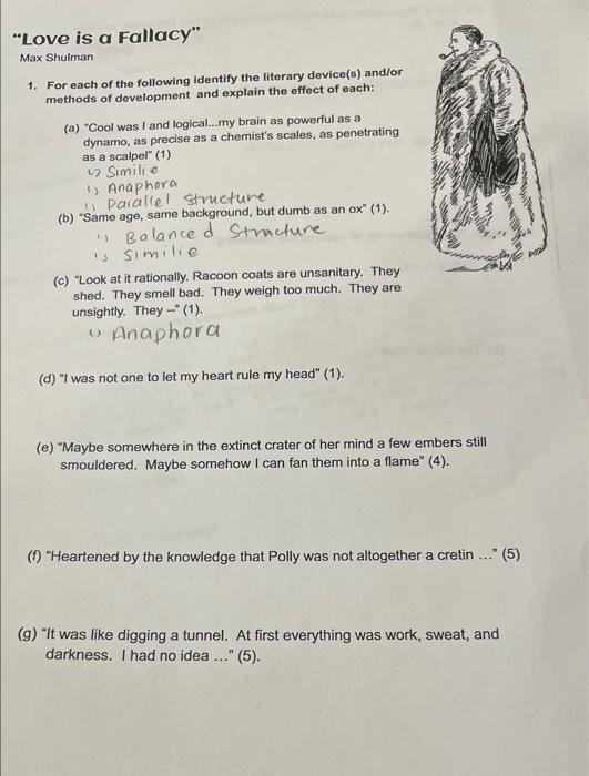 ve is a Fallacy x Shulman For each of the following | Chegg.com