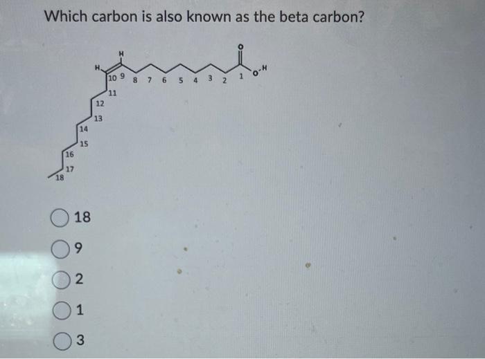 Solved Which carbon is also known as the beta carbon? | Chegg.com