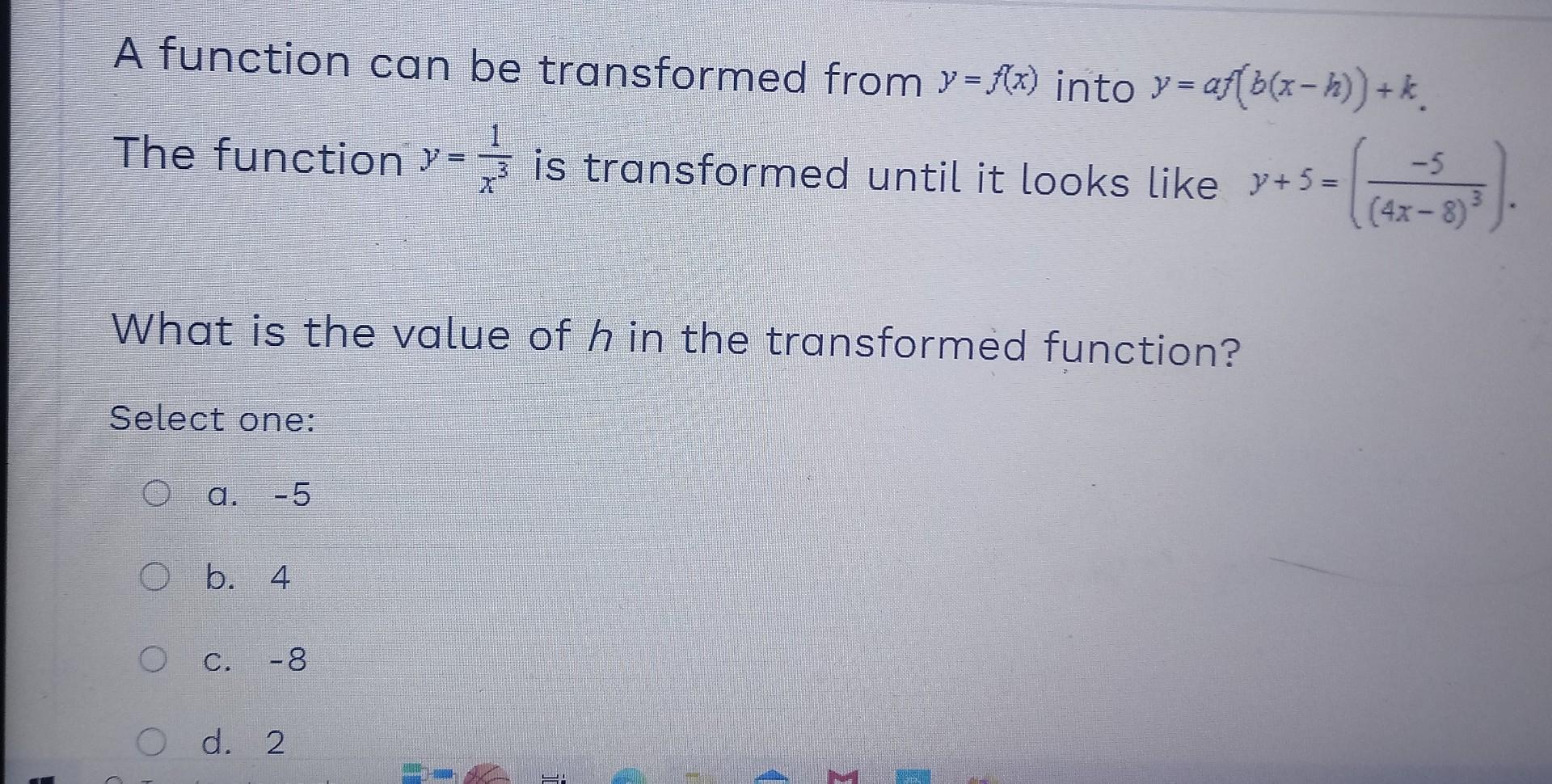 Solved A function can be transformed from y=f(x) into | Chegg.com