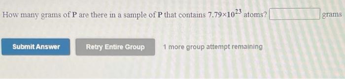 Solved How many grams of P are there in a sample of P that | Chegg.com
