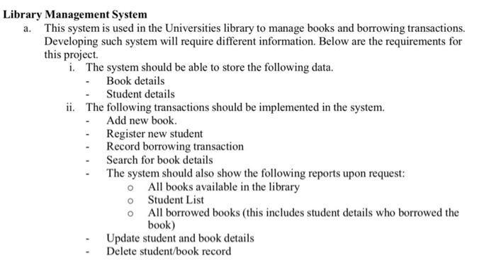 Solved Library Management System a. This system is used in | Chegg.com