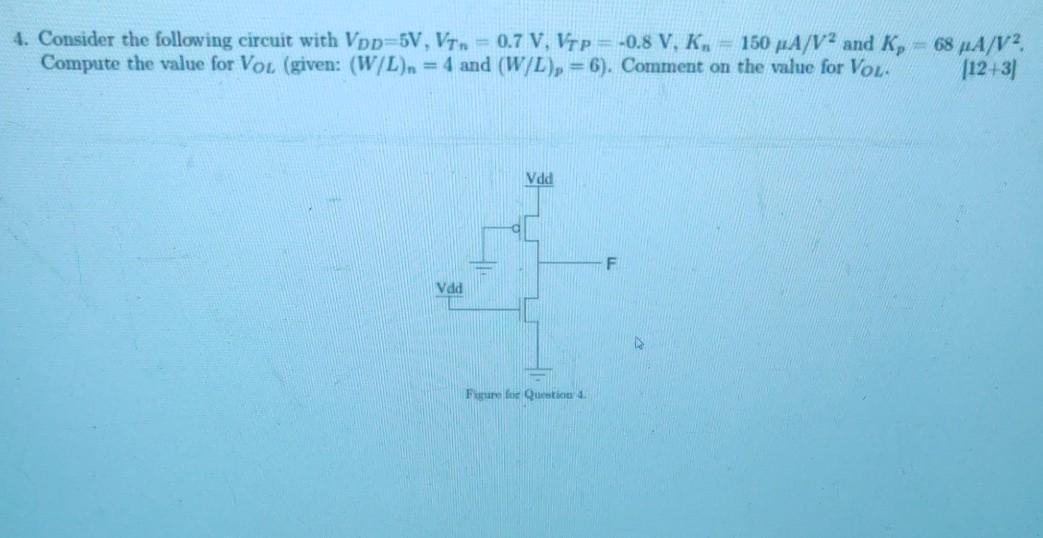 Solved 4. Consider the following circuit with Vpp=5V, VT, = | Chegg.com