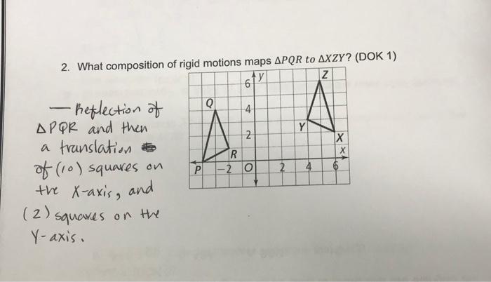 Solved 2. What composition of rigid motions maps APQR to | Chegg.com