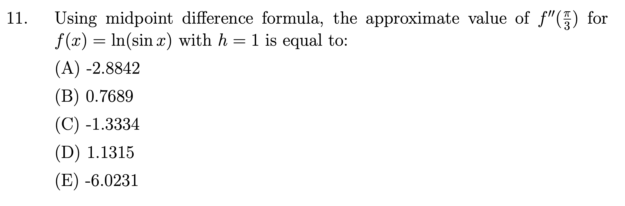Solved Using midpoint difference formula, the approximate | Chegg.com