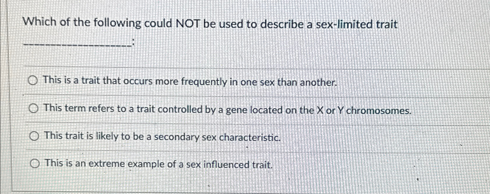 Solved Which of the following could NOT be used to describe | Chegg.com