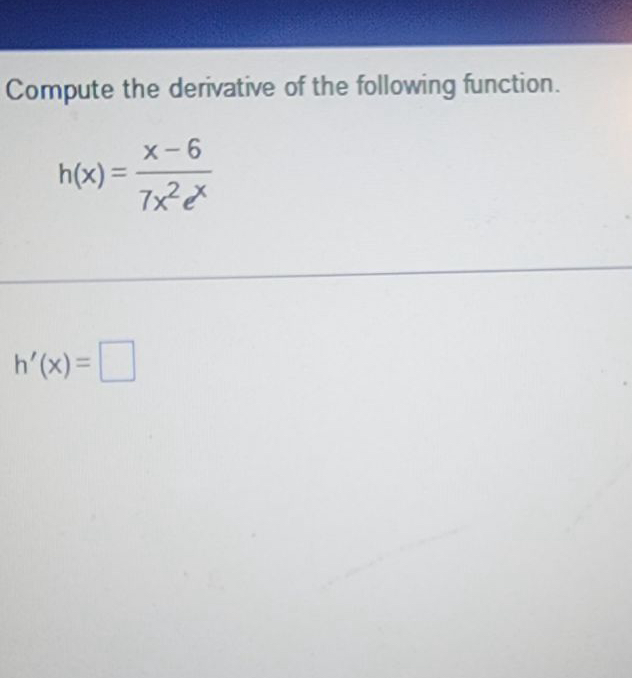 Solved Compute the derivative of the following | Chegg.com