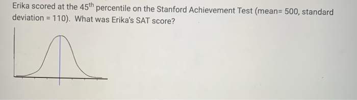 Solved Erika scored at the 45th percentile on the Stanford | Chegg.com