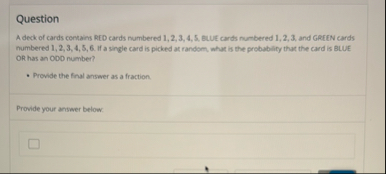 Solved QuestionA deck of cards contains RCD cards numbered | Chegg.com