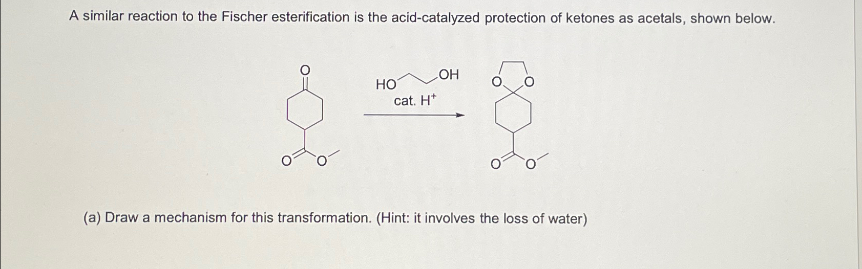 Solved A similar reaction to the Fischer esterification is | Chegg.com