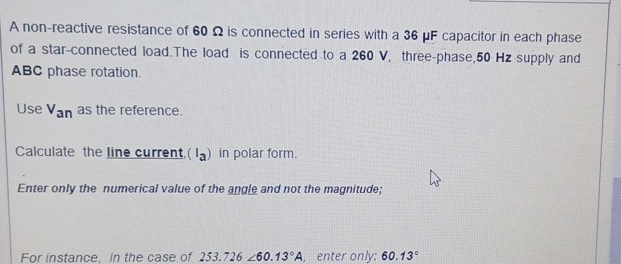 Solved A non-reactive resistance of 60 2 is connected in | Chegg.com