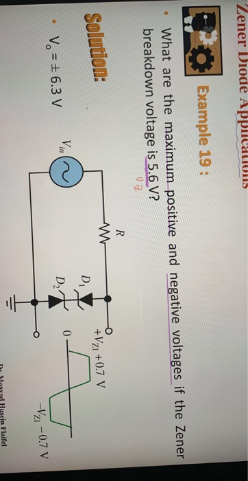 Solved Zener Diode Applications Example 19: • What are the | Chegg.com
