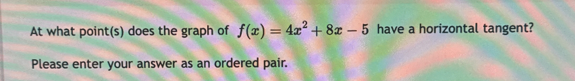 Solved At what point(s) ﻿does the graph of f(x)=4x2 8x-5 | Chegg.com