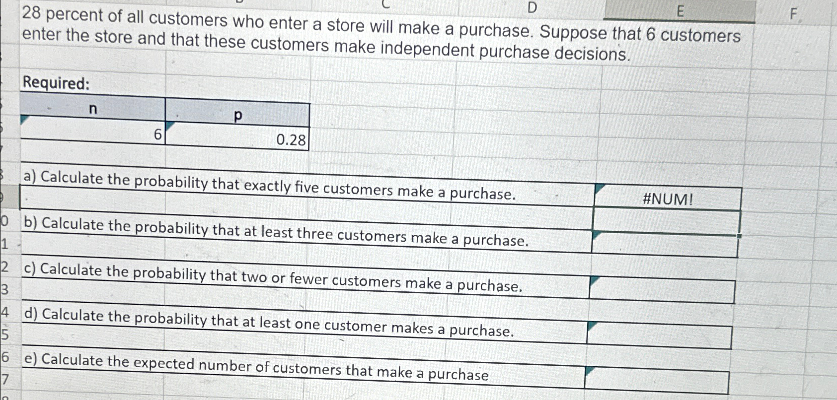Solved 28 ﻿percent of all customers who enter a store will | Chegg.com
