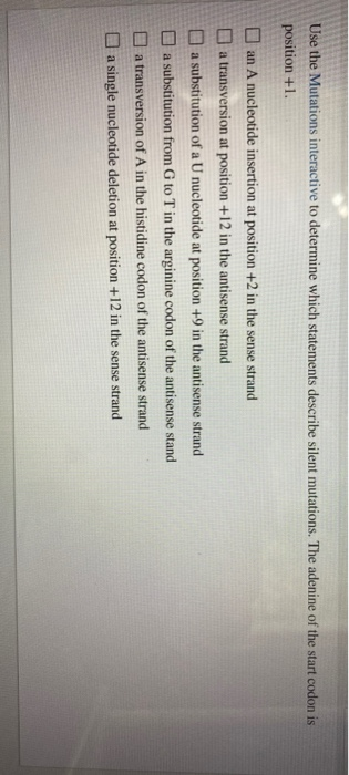 Solved Use The Mutations Interactive To Determine Which