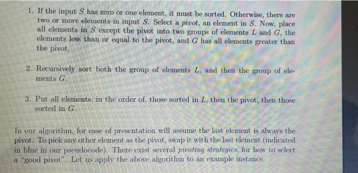 Solved 4. [6 marks] Sorting. Show how to apply the sorting | Chegg.com