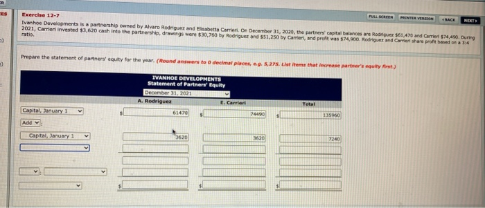Solved ES NEXT FULL SCREEN PRINTER VERSION BACK Exercise | Chegg.com