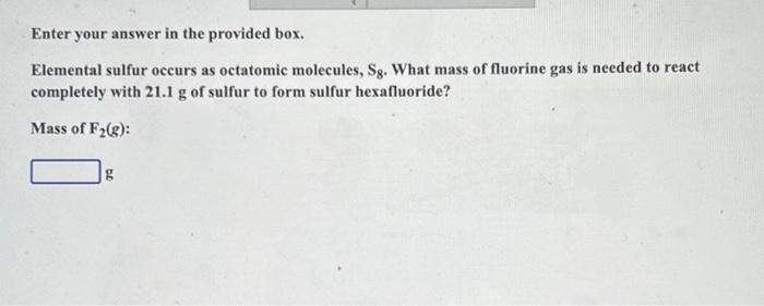 Solved Enter your answer in the provided box. Elemental | Chegg.com