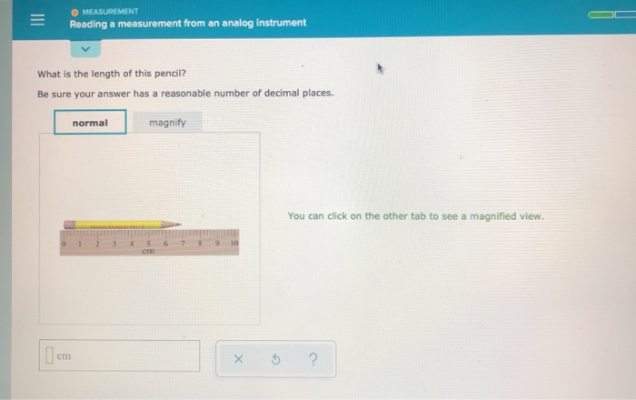 Solved MEASUREMENT Reading a measurement from an analog | Chegg.com