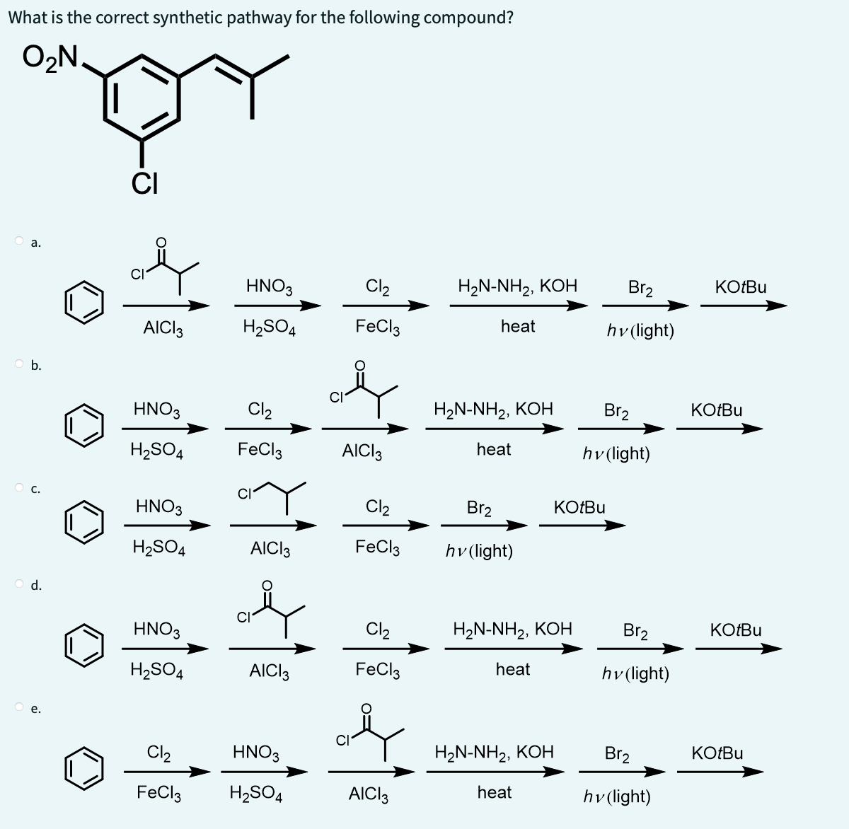 Solved What is the correct synthetic pathway for the | Chegg.com