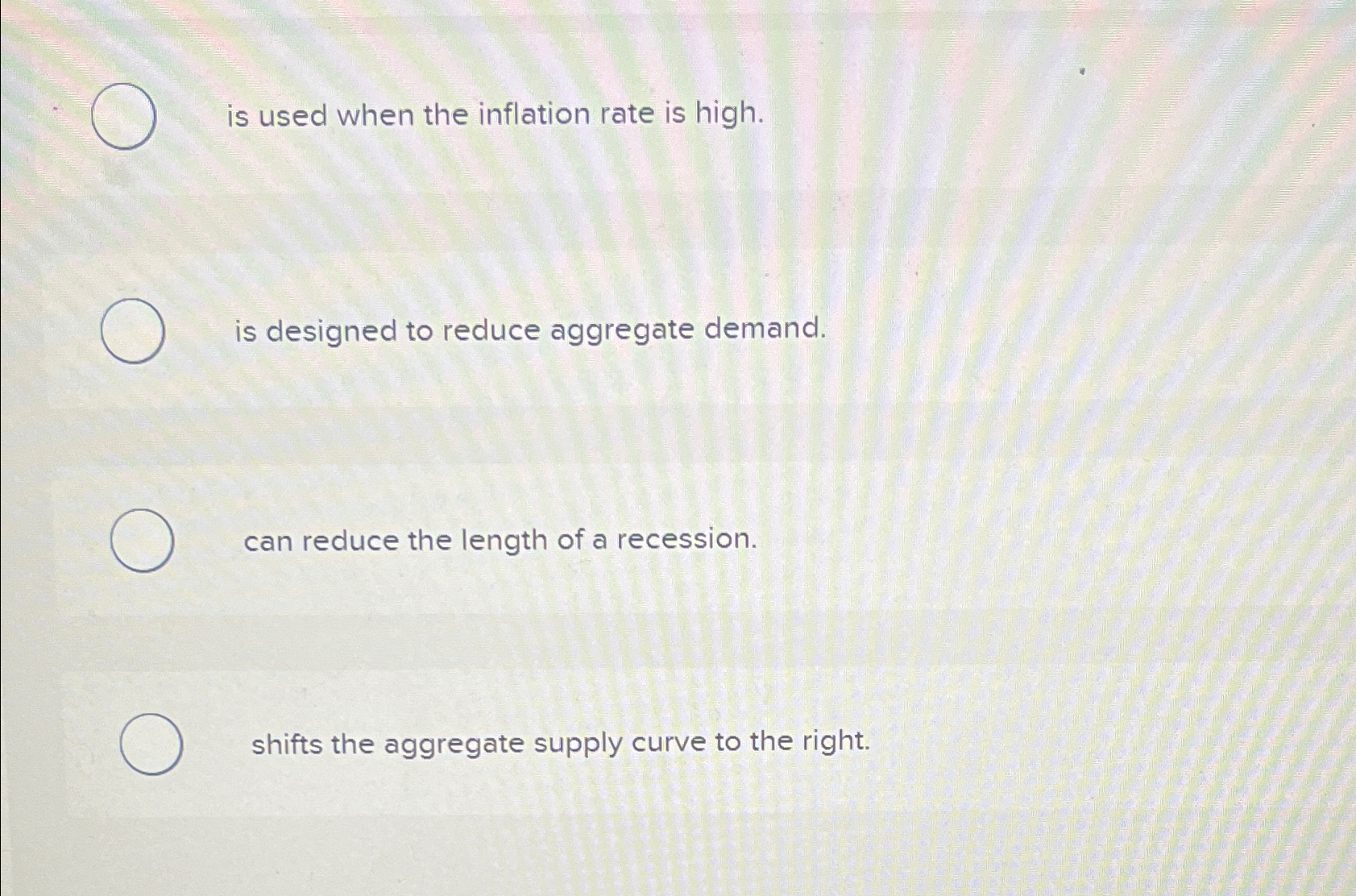 Solved An expansionary monetary policy is used when the | Chegg.com