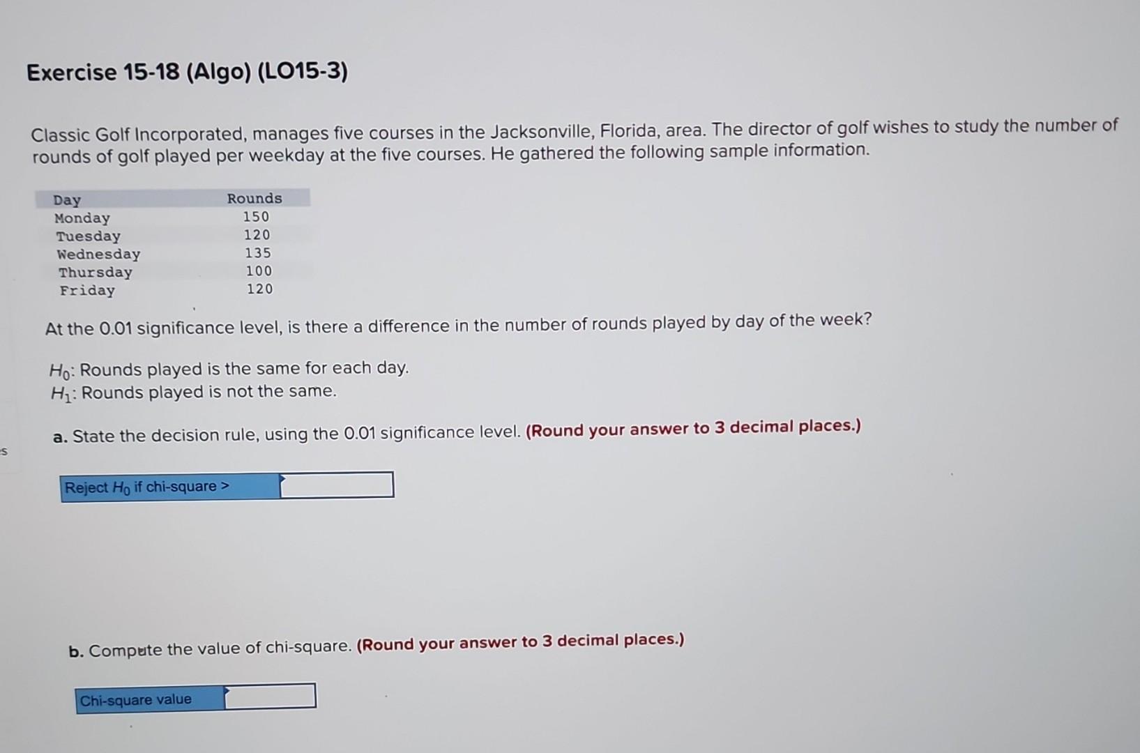 Solved Classic Golf Incorporated, manages five courses in | Chegg.com