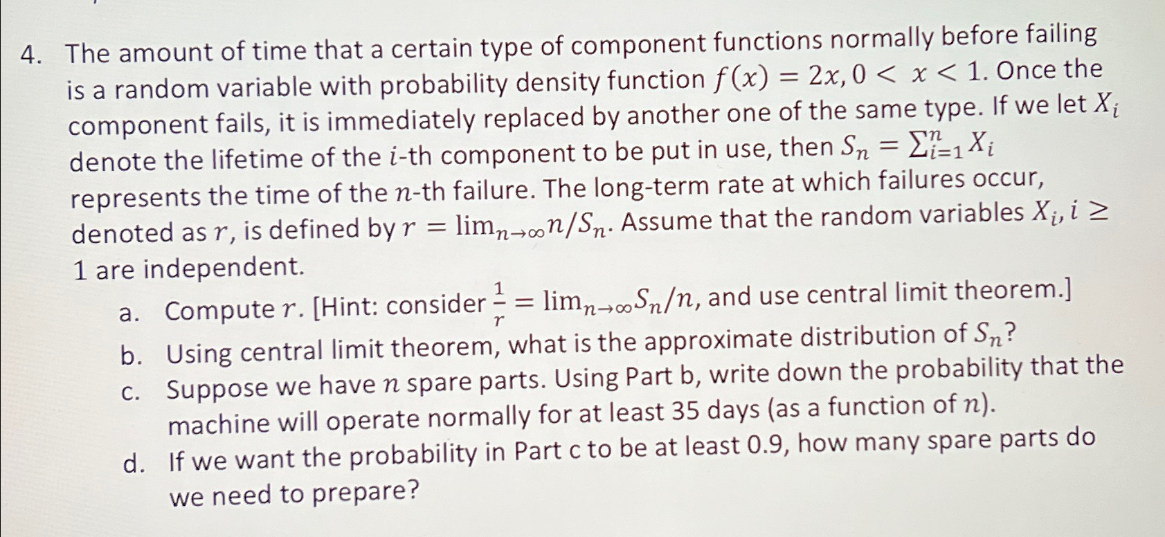 Solved The amount of time that a certain type of component | Chegg.com
