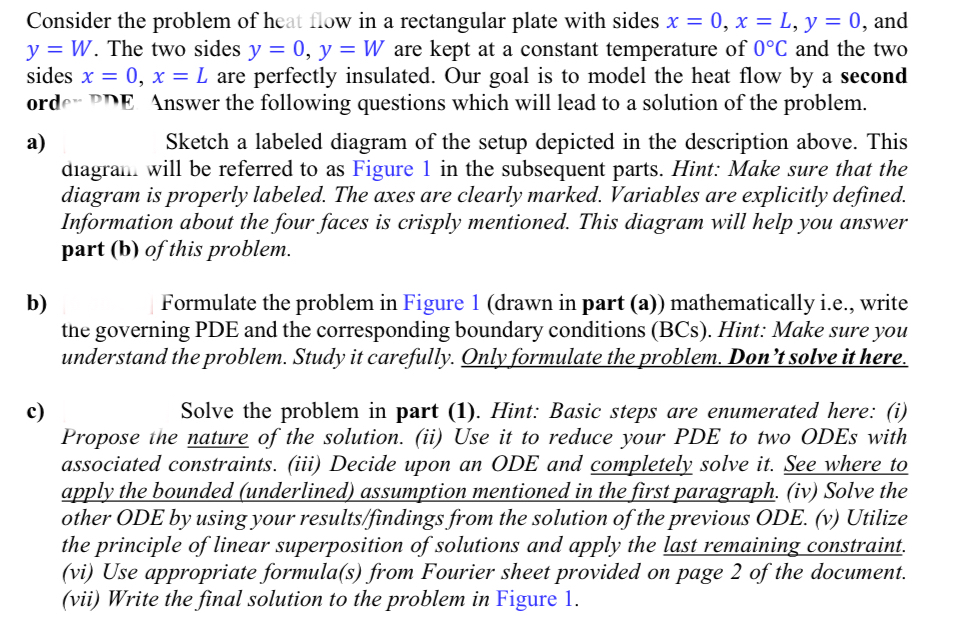 Solved Consider the problem of heat flow in a rectangular | Chegg.com