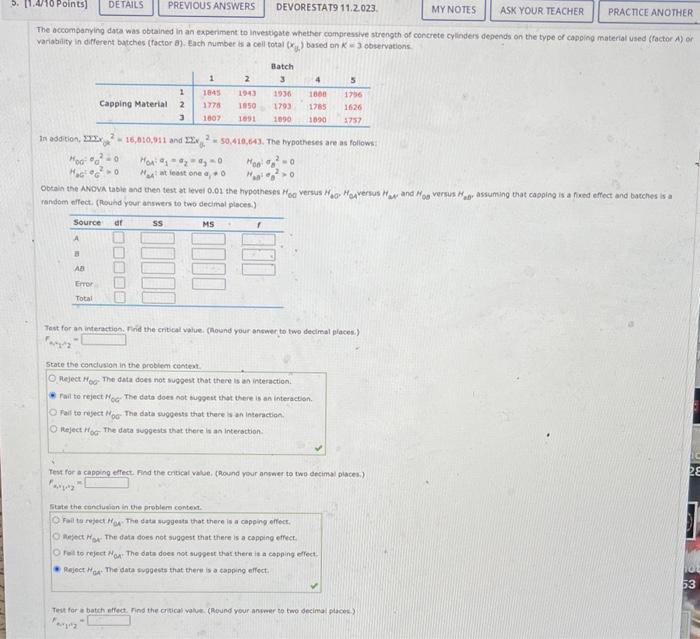 Solved The accompanying data was obtained in an experiment | Chegg.com
