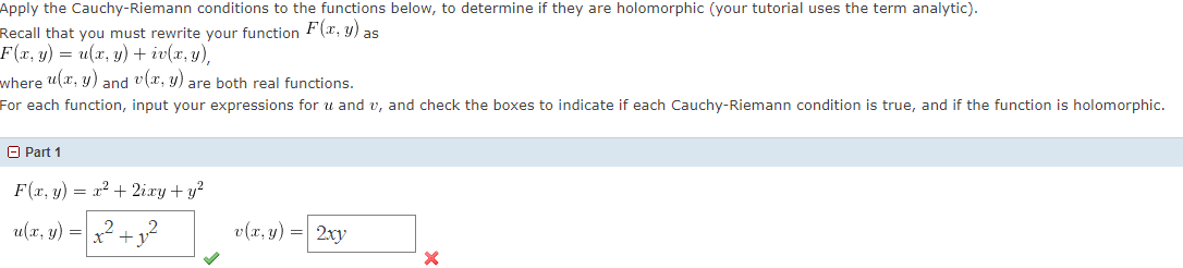 Solved Apply the Cauchy-Riemann conditions to the functions | Chegg.com