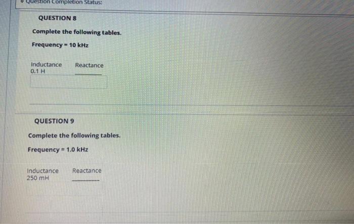 Solved uestion completion Status: QUESTIONS Complete the | Chegg.com