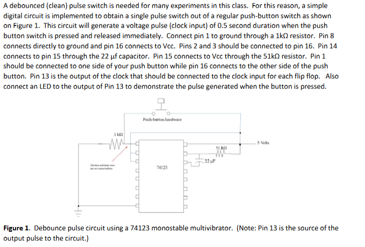Solved A debounced (clean) ﻿pulse switch is needed for many | Chegg.com
