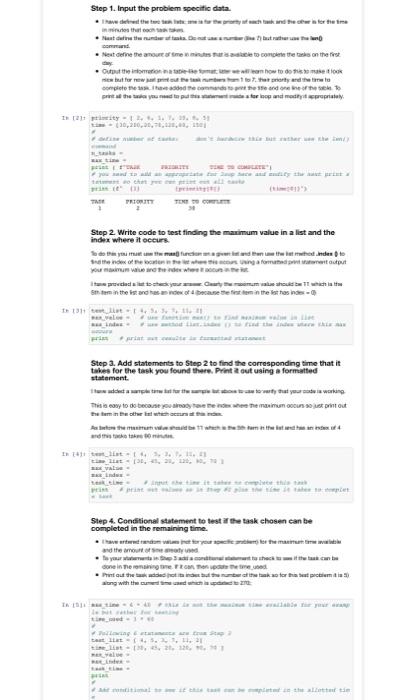 Solved Step 1. Input the problem specilic data. in rivinios | Chegg.com