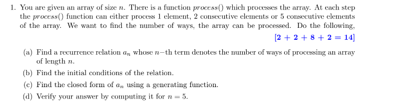 Solved KINDLY SOLVE THE GENERATING FUNCTION PART PROPERLY, | Chegg.com