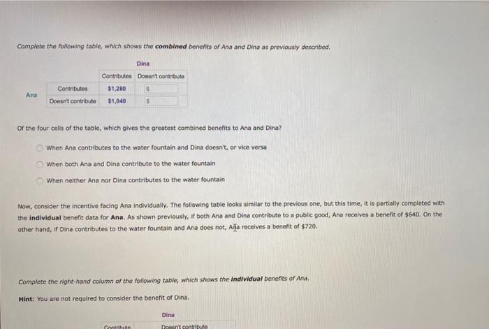 Solved Ano and Dina are considering contributing toward the | Chegg.com