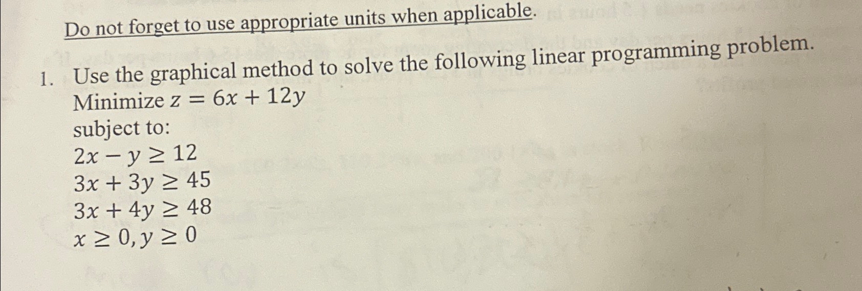 Do not forget to use appropriate units when | Chegg.com