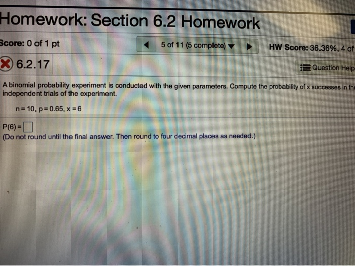 Solved Homework Section 6 2 Homework Score 0 Of 1 Pt 5 Of