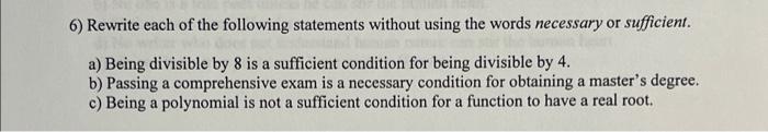 Solved 6) Rewrite each of the following statements without | Chegg.com