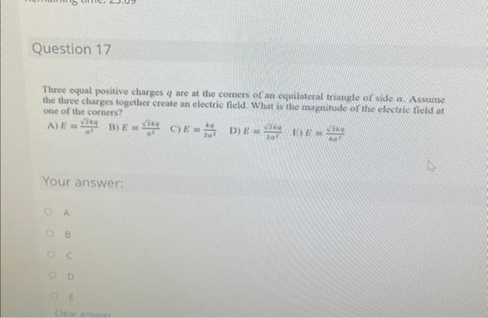 Solved Three equal positive charges q are at the comers of | Chegg.com