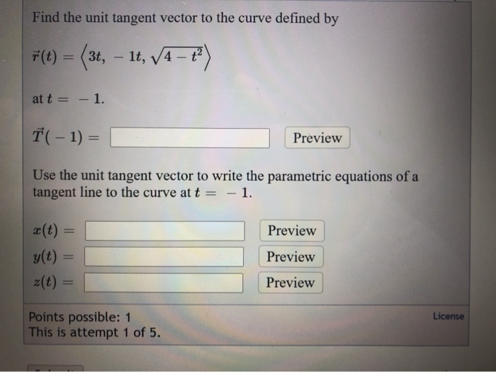 Solved Find the unit tangent vector to the curve defined by | Chegg.com