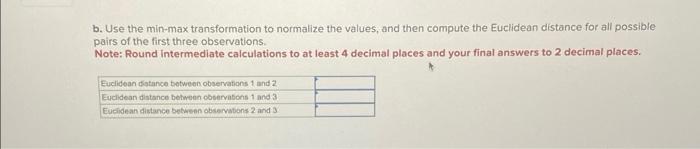 Solved im having trouble finding the min-max to normalize | Chegg.com