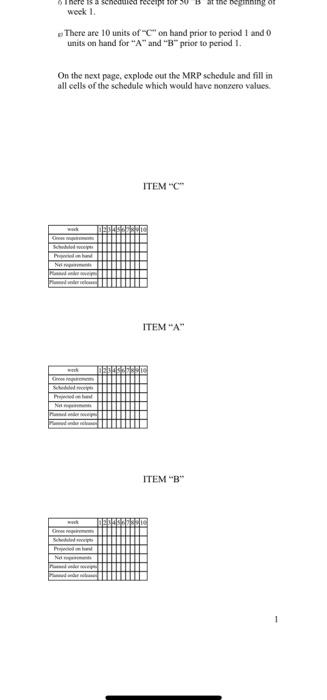 Solved 2 (15 points) Consider an end-item product "C" with | Chegg.com