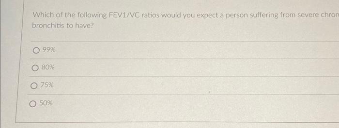 Solved Which of the following FEV1/VC ratios would you | Chegg.com